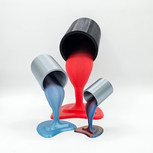 3D Printed Paint Can Spill Sculpture: Custom Colors, Home Decor - Etsy