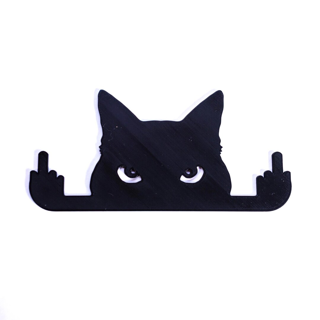 Flat Cat Giving the Finger Over the Door or Window Display! 3D Printed ...