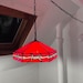 PREORDER Handmade Red Stained Glass Lamp, Barbed Wire Hanging Lamp ...