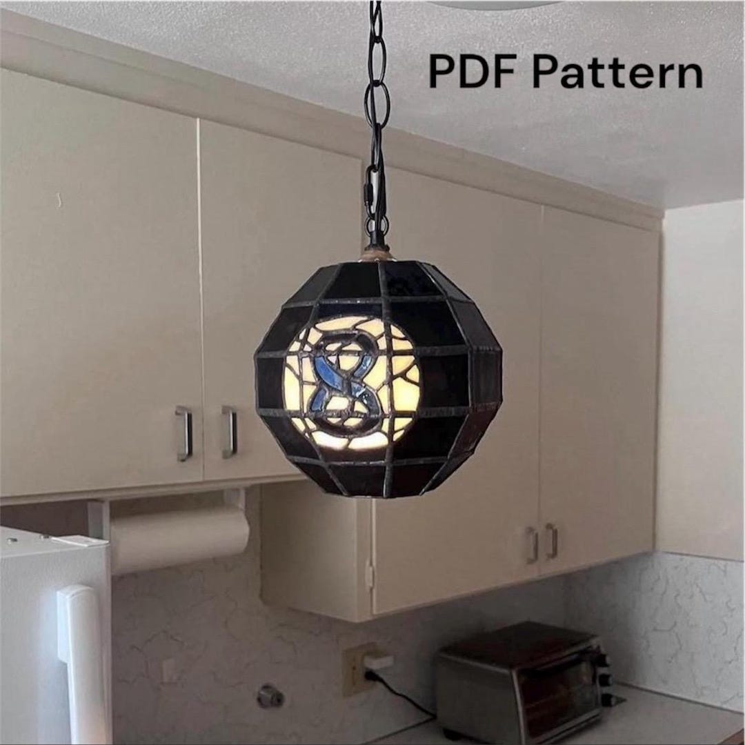Pattern, 8 Ball Lamp Shade Pattern, Stained Glass Pattern, PDF Download ...