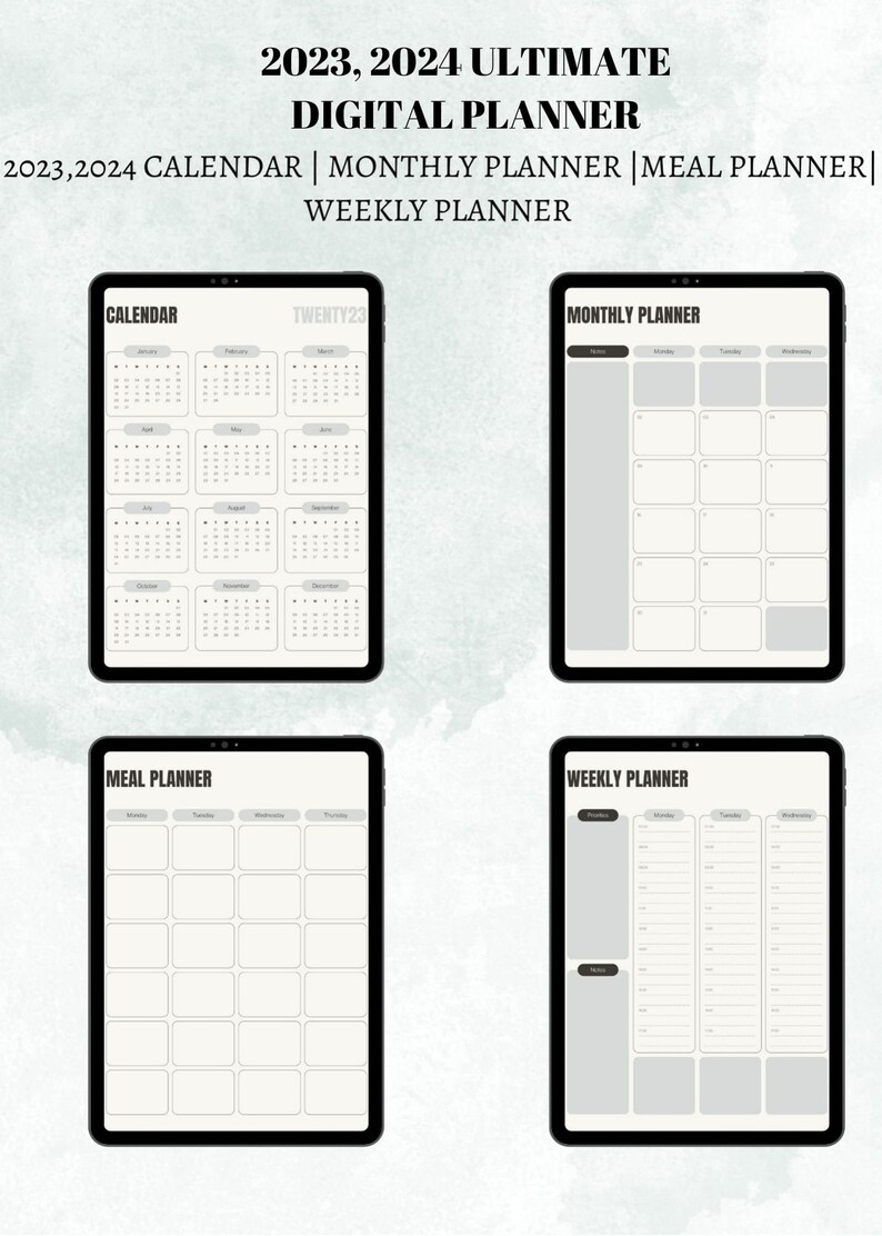 2023 2024 Ultimate Digital Planner Monthly, Weekly, and Daily Planner ...
