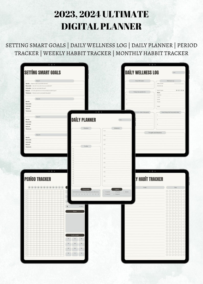 2023 2024 Ultimate Digital Planner Monthly, Weekly, and Daily Planner ...