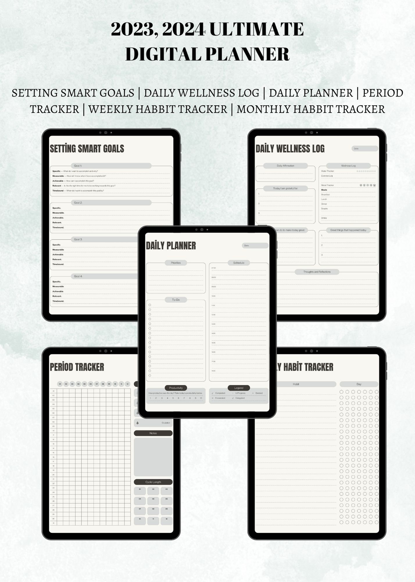2023 2024 Ultimate Digital Planner Monthly, Weekly, and Daily Planner ...