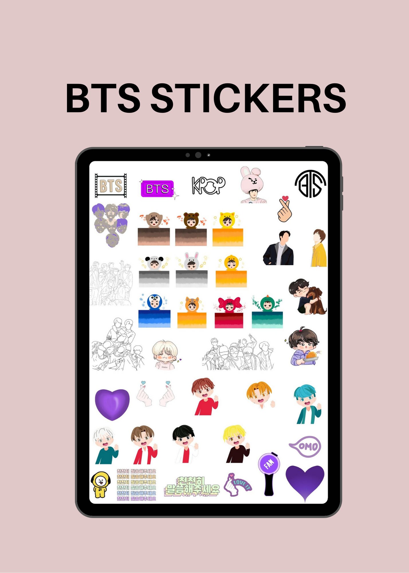 Bts Stickers , Bts Stickers Decal , Bts Svg, Bts All Member Stickers ...