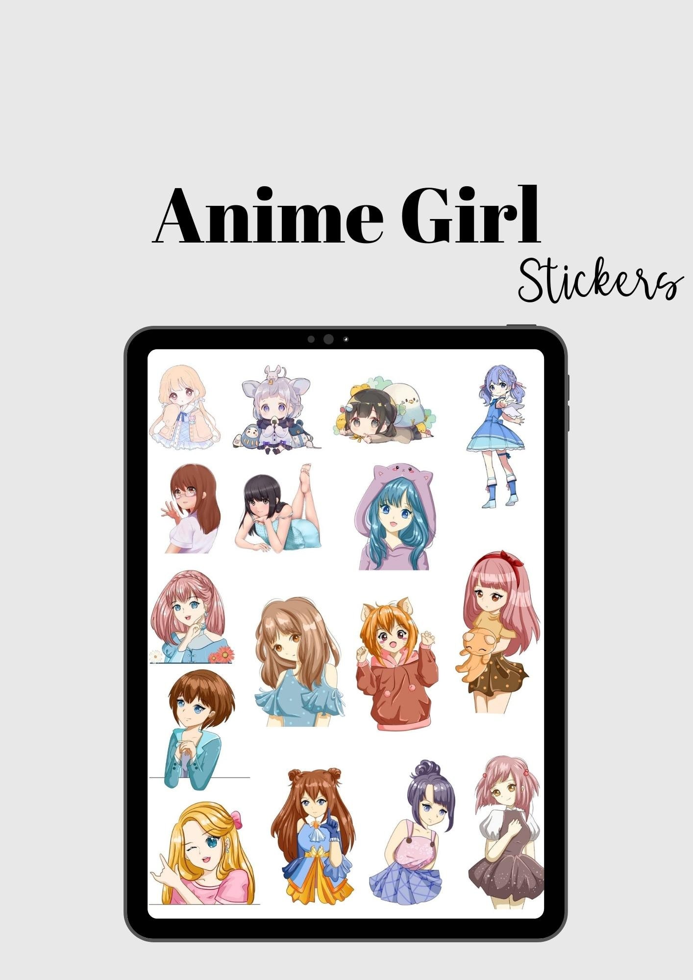 Anime Girl Stickers I Editable Anime Girl Sticker I Anime Svg I Anime I ...