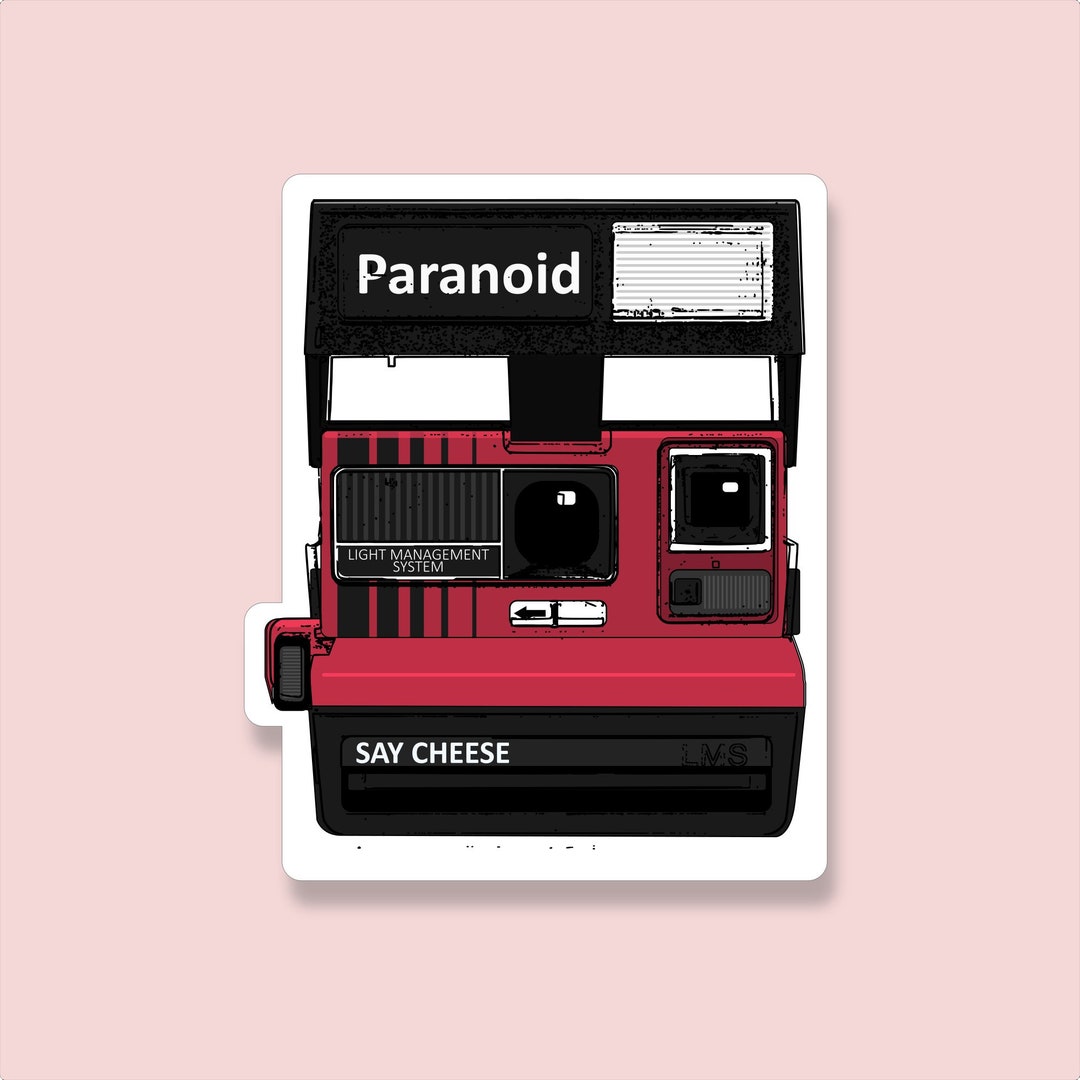 Polaroid Camera Sticker Vintage Camera Funny Paranoid Retro Laptop ...