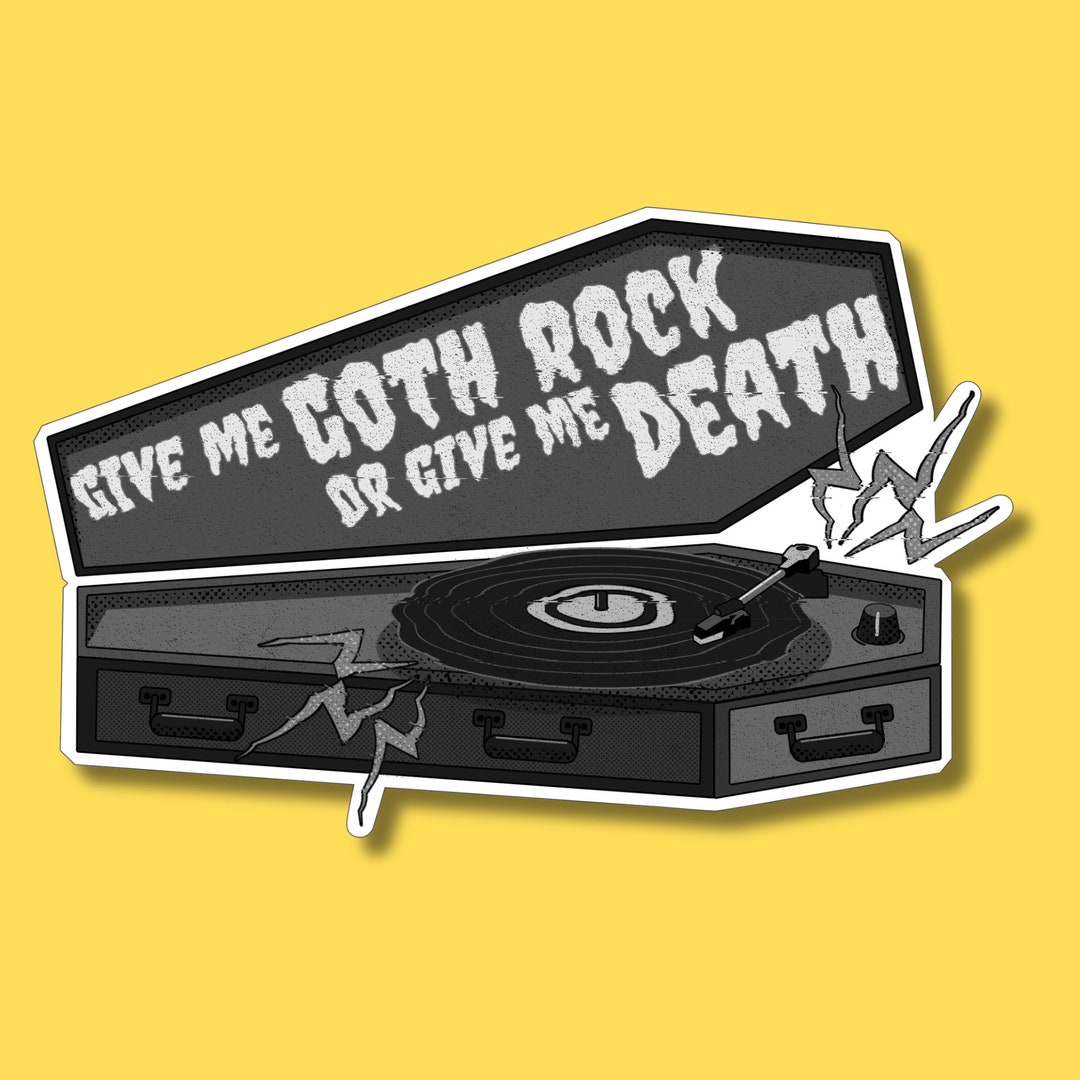 Gothic Vampire Coffin Sticker Goth Rock Spooky Vinyl Record Player ...