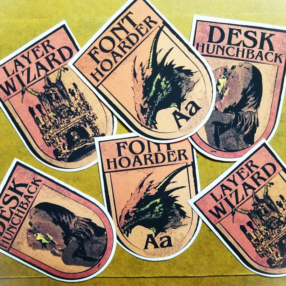 Graphic Designer Stickers Retro Fantasy Badge Laptop Decal Gift for ...