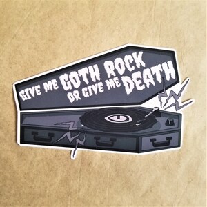 Gothic Vampire Coffin Sticker Goth Rock Spooky Vinyl Record Player ...