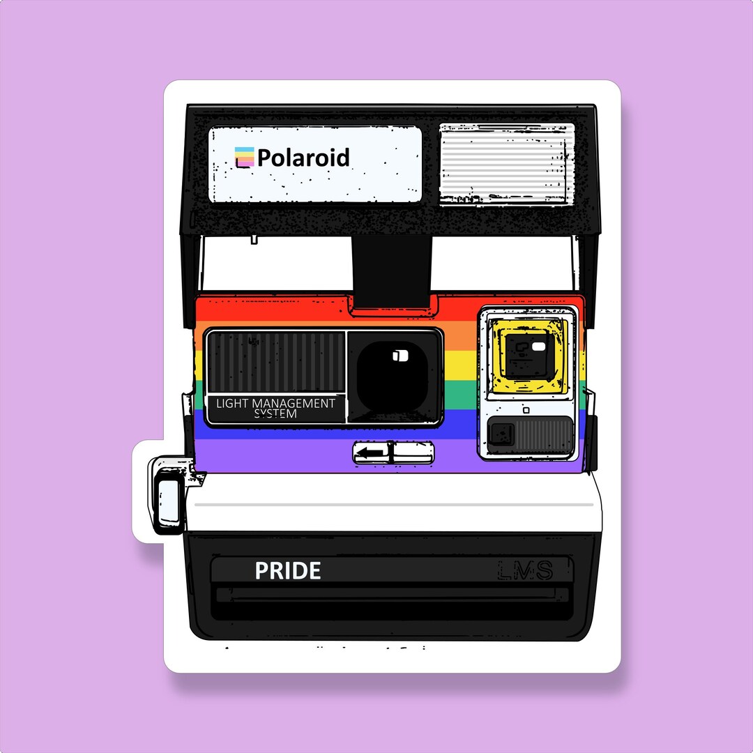 Polaroid Camera Sticker Vintage Camera Pride Rainbow Retro Laptop Decal ...
