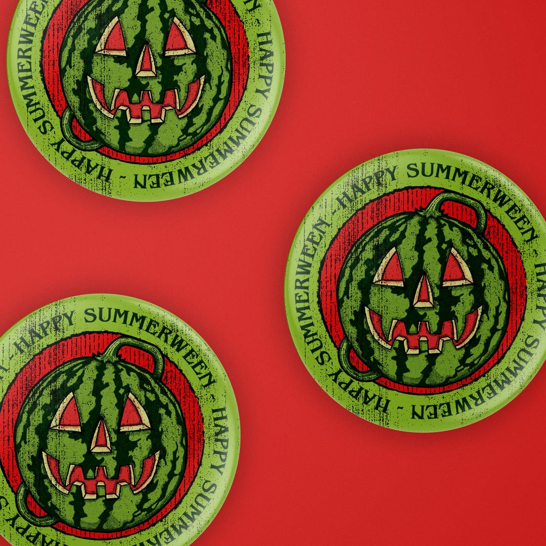 Happy Summerween Watermelon Jack O Lantern Pinback Button - Etsy