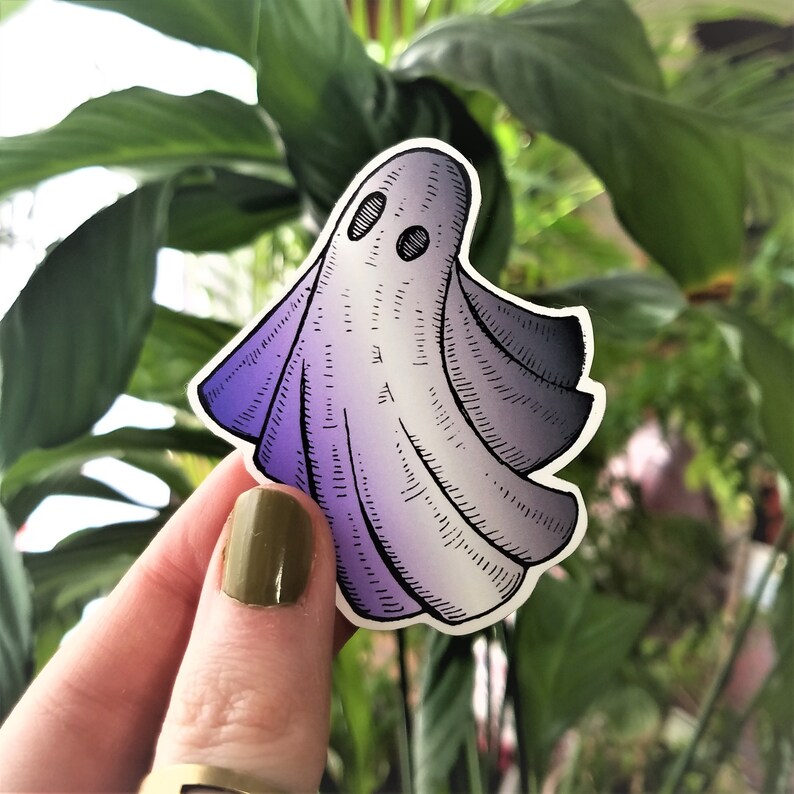 Asexual Pride Ghost Sticker Pack | Spooky Gift | Happy Ghouls Decal - Etsy