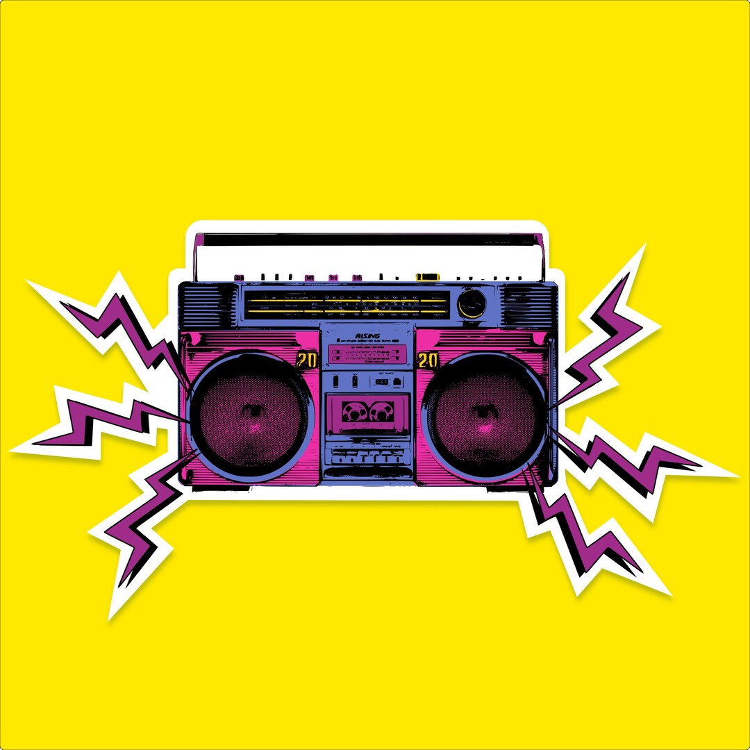 Retro Boombox Sticker 80s Vaporwave Music Decal Eighties Tech - Etsy