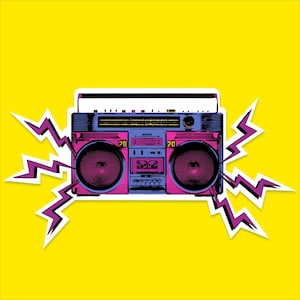 Retro Boombox Sticker 80s Vaporwave Music Decal Eighties Tech - Etsy