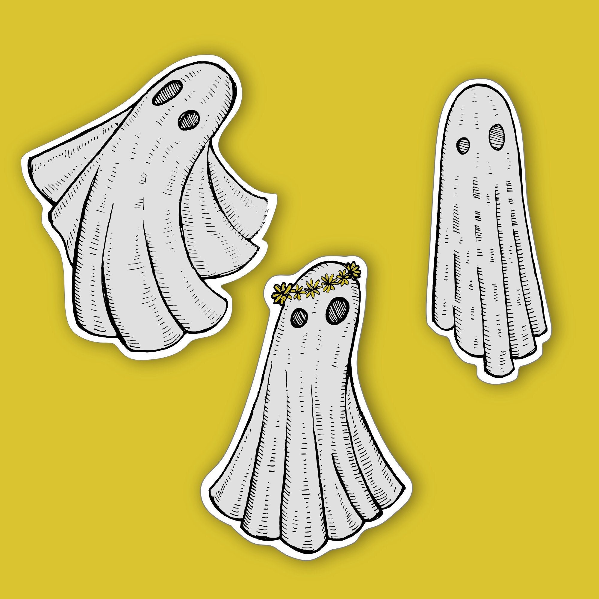 Cute Ghost Sticker Pack Spooky Gift Happy Ghouls Laptop Decal - Etsy