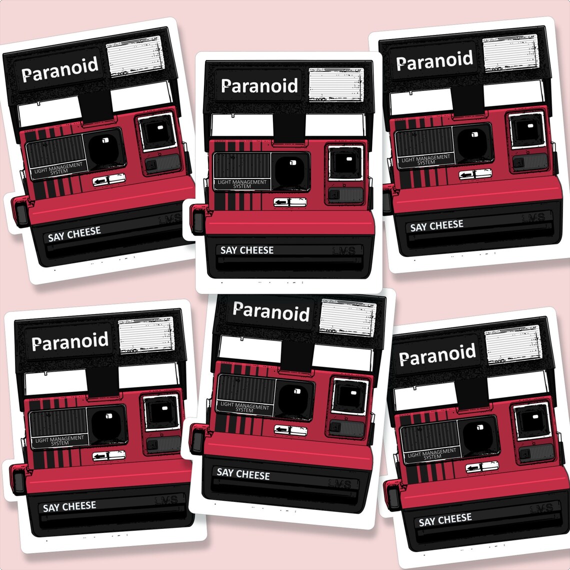 Polaroid Camera Sticker Vintage Camera Funny Paranoid Retro - Etsy