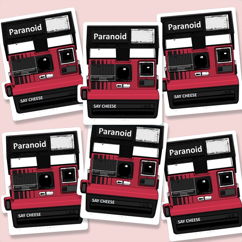 Polaroid Camera Sticker Vintage Camera Funny Paranoid Retro Laptop ...