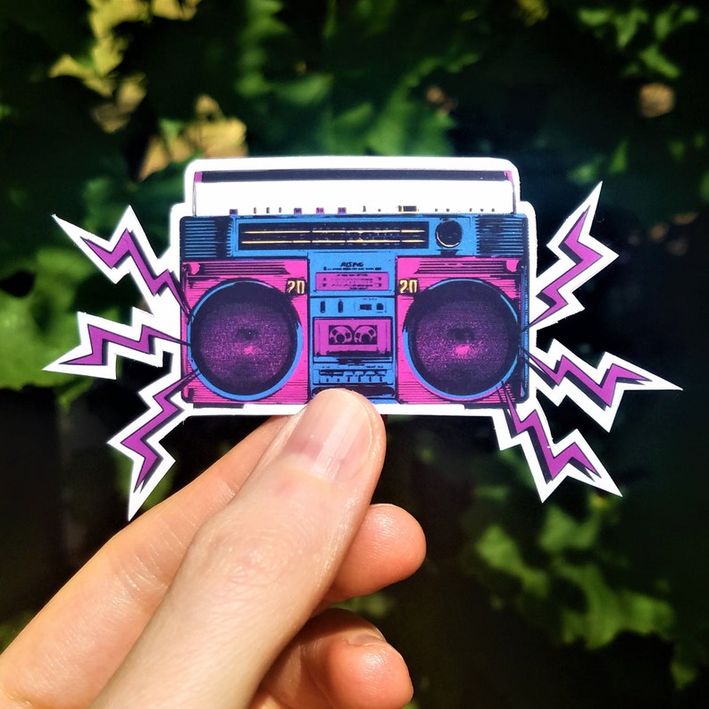 Retro Boombox Sticker 80s Vaporwave Music Decal Eighties Tech - Etsy