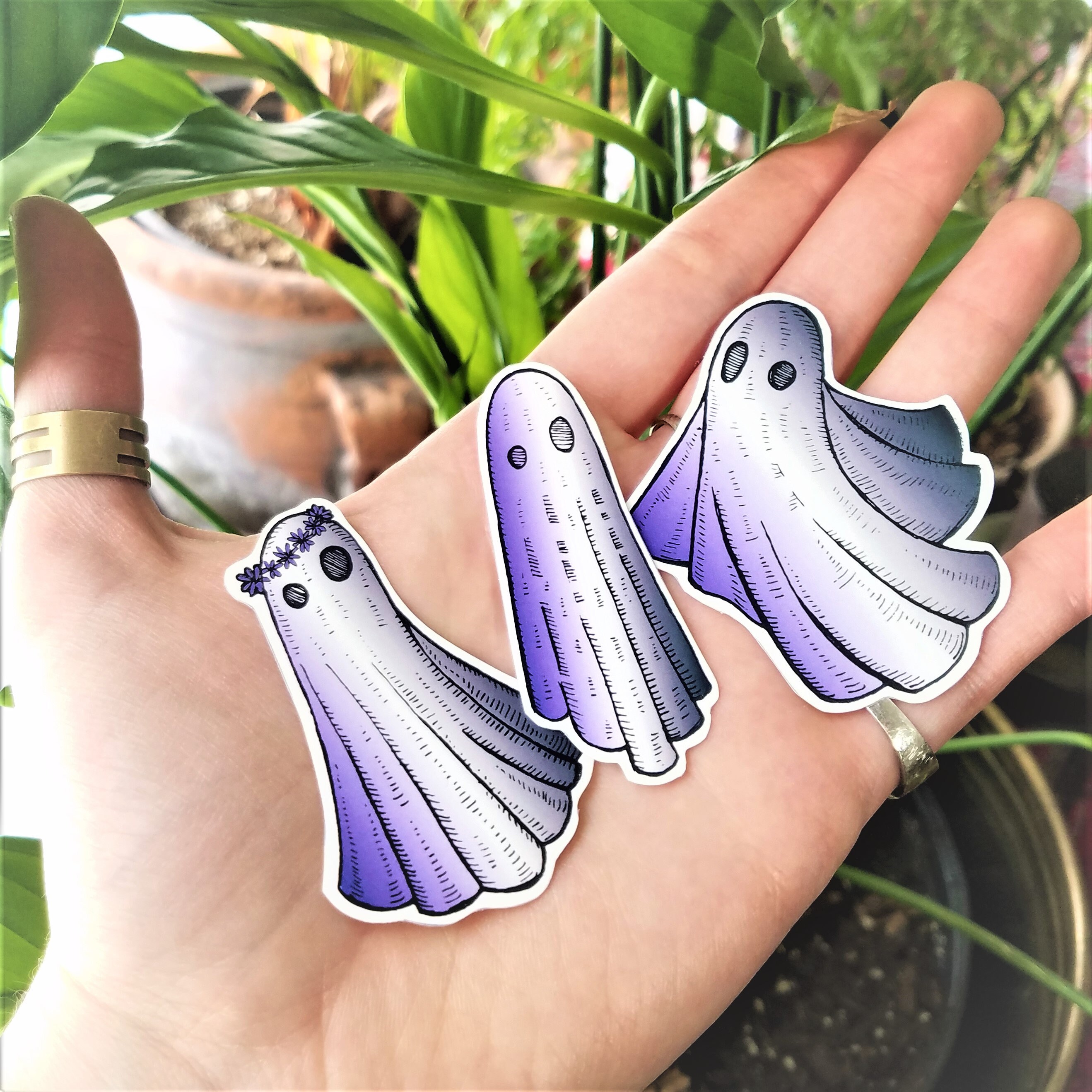 Asexual Pride Ghost Sticker Pack Spooky Gift Happy Ghouls - Etsy