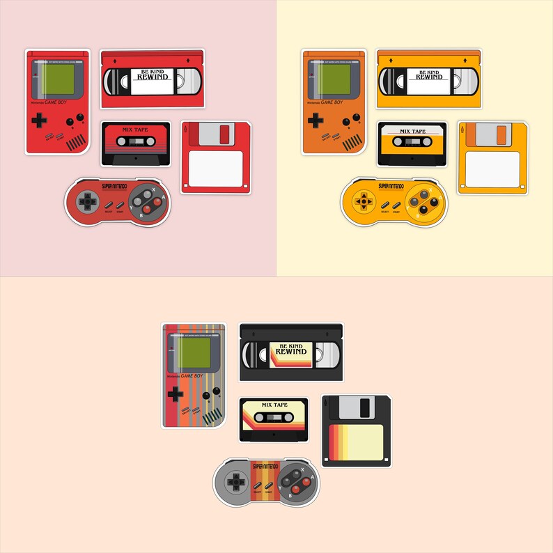 Retro Tech Stickers 80s Aesthetic Sticker Pack Computer - Etsy