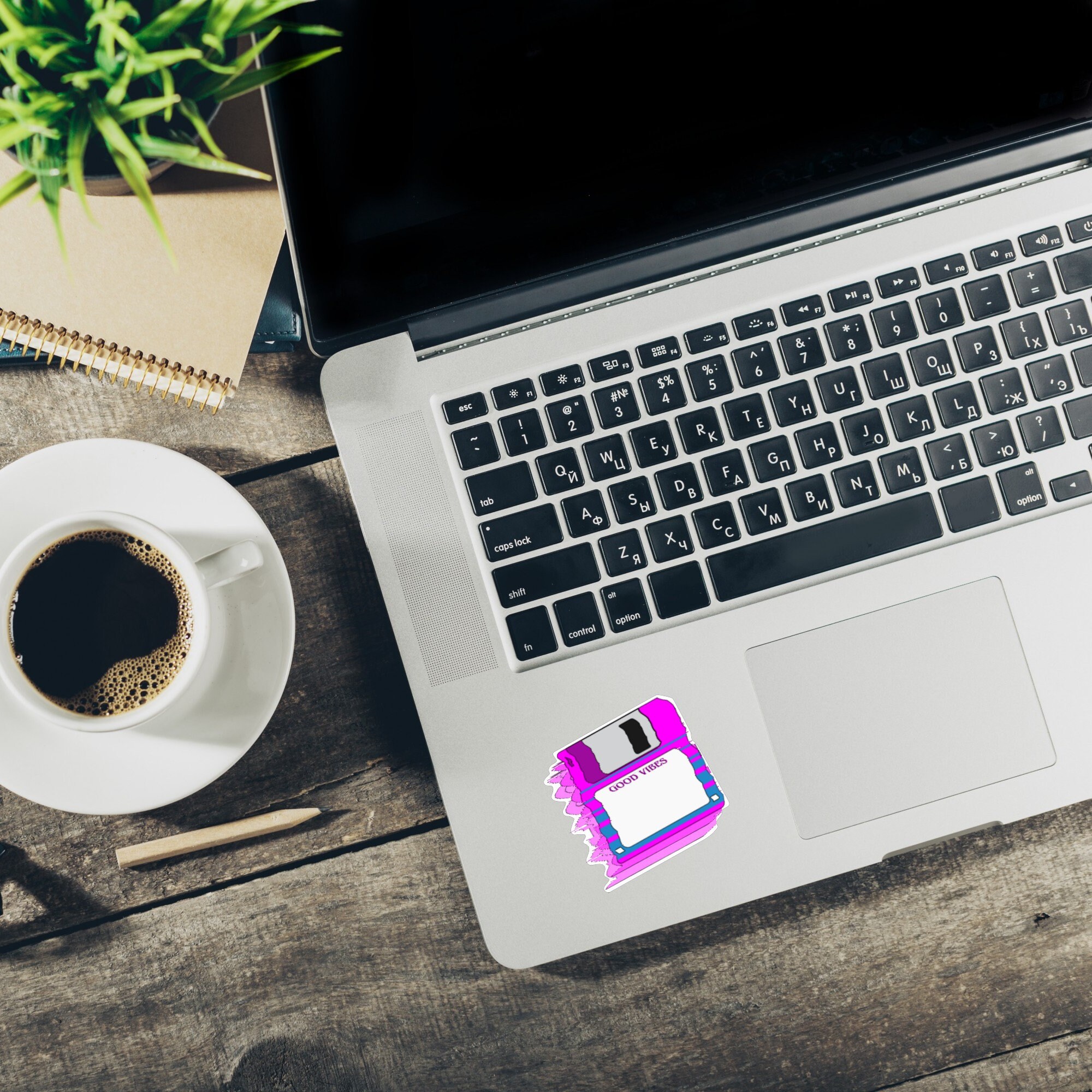 Retro Floppy Disk Sticker Vaporwave Tech Decal Good Vibes 80s - Etsy