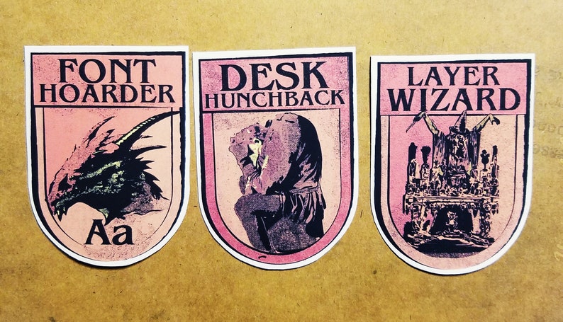 Graphic Designer Stickers Retro Fantasy Badge Laptop Decal Gift for ...