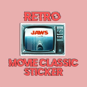 Vintage Horror Sticker Jaws Retro TV 80s Aesthetic Laptop Decal - Etsy