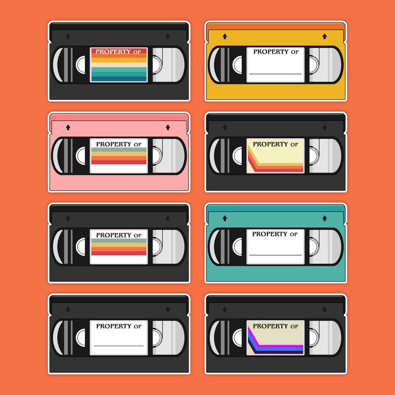 VHS Retro Custom Name Label Sticker 80s Aesthetic Sticker Name Decal ...