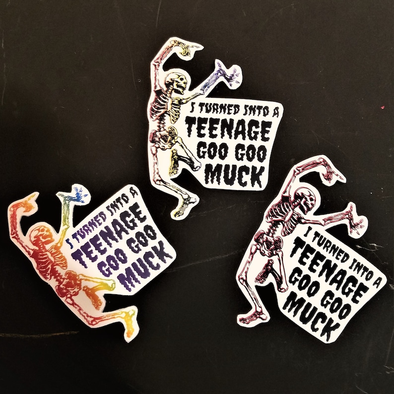 Goo Goo Muck Aesthetic Gothic Sticker Dancing Skeleton Laptop Decal - Etsy