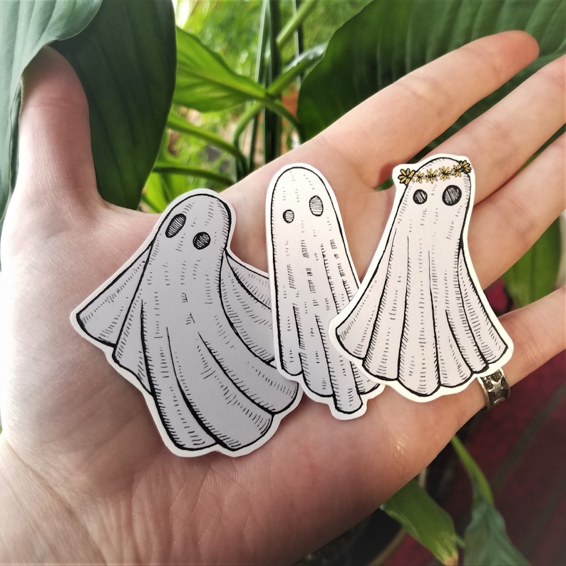 Cute Ghost Sticker Pack Spooky Gift Happy Ghouls Laptop Decal - Etsy