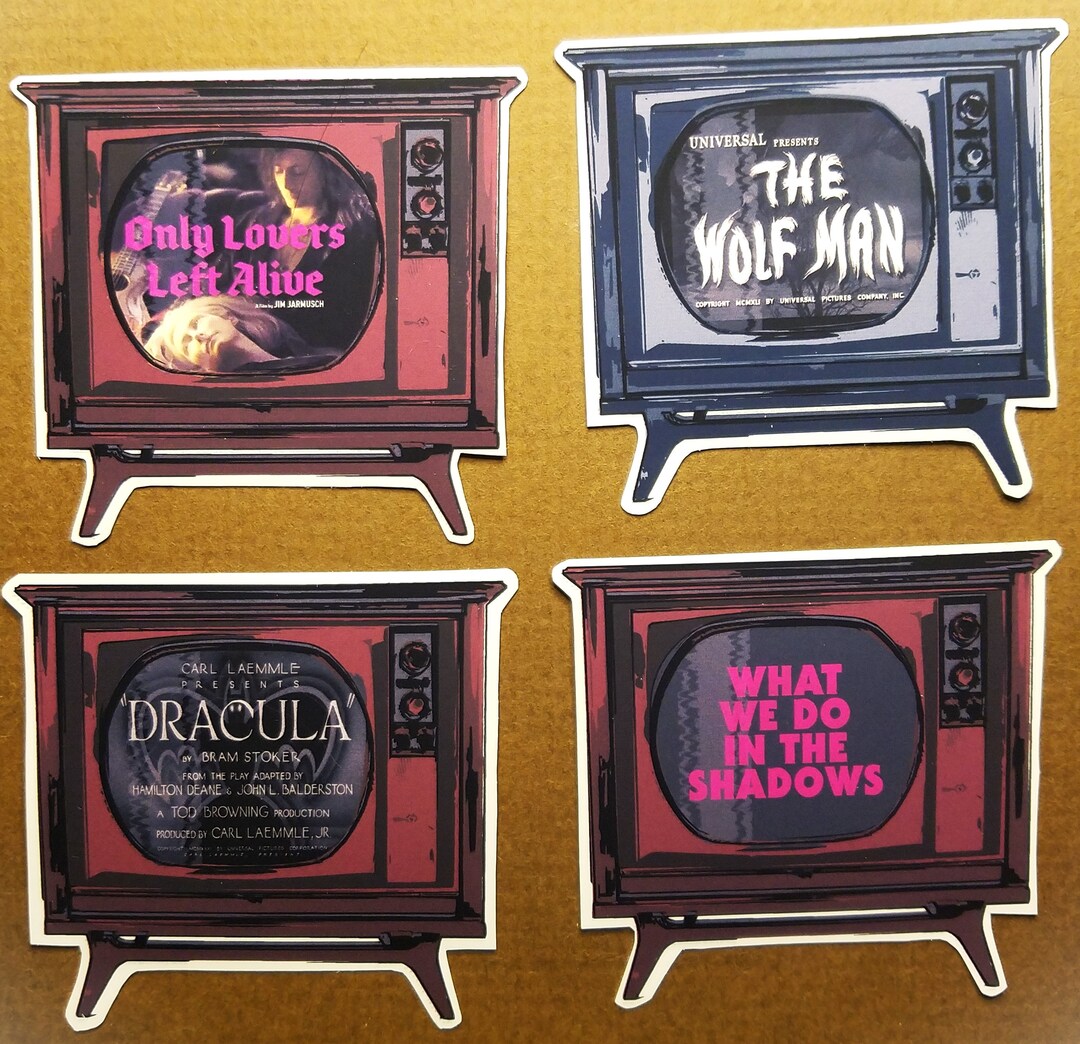 Vintage Television Horror Movie Sticker Vampire Films Halloween Retro ...