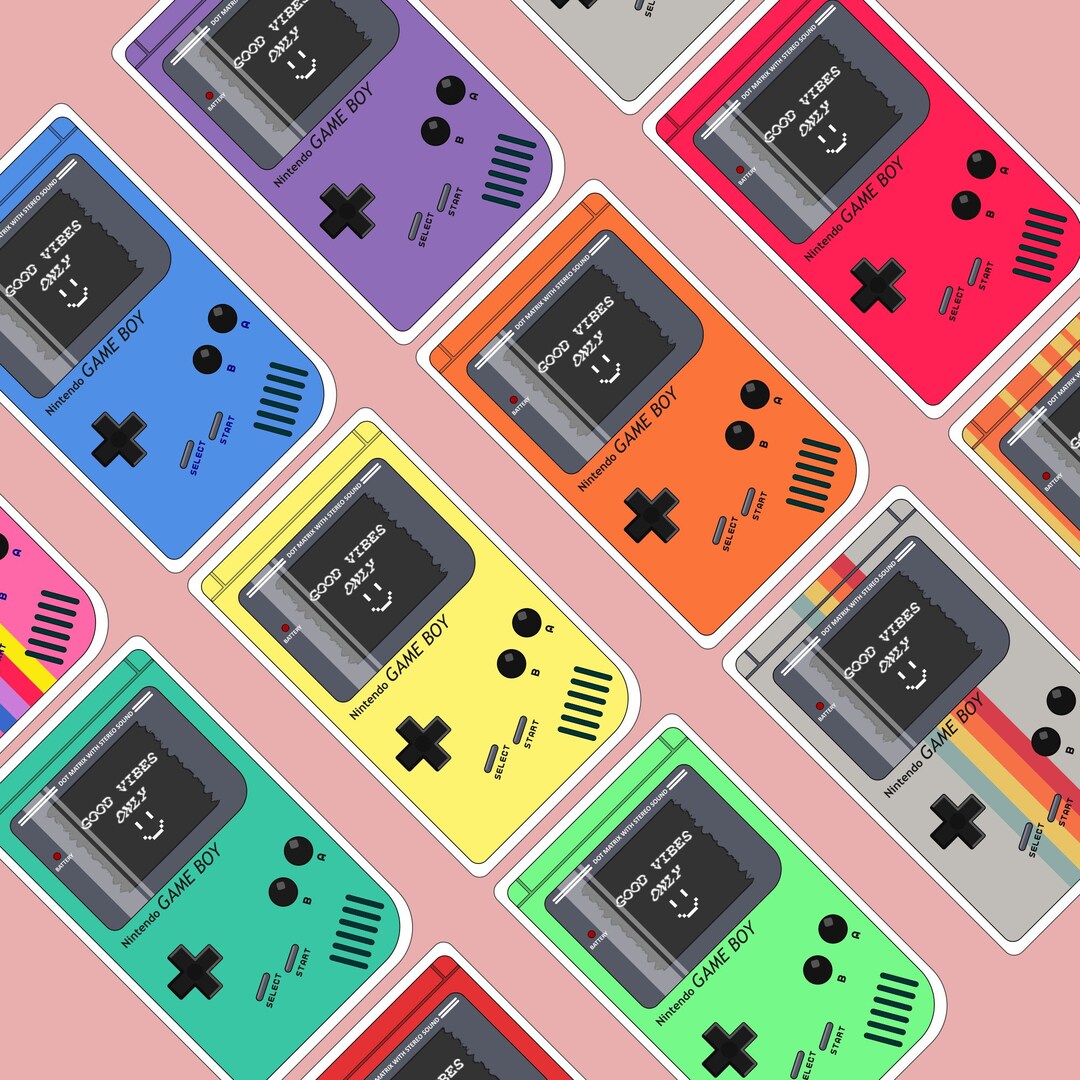 Game Boy Retro Sticker Old School Gaming Laptop Decal Matte Vinyl ...