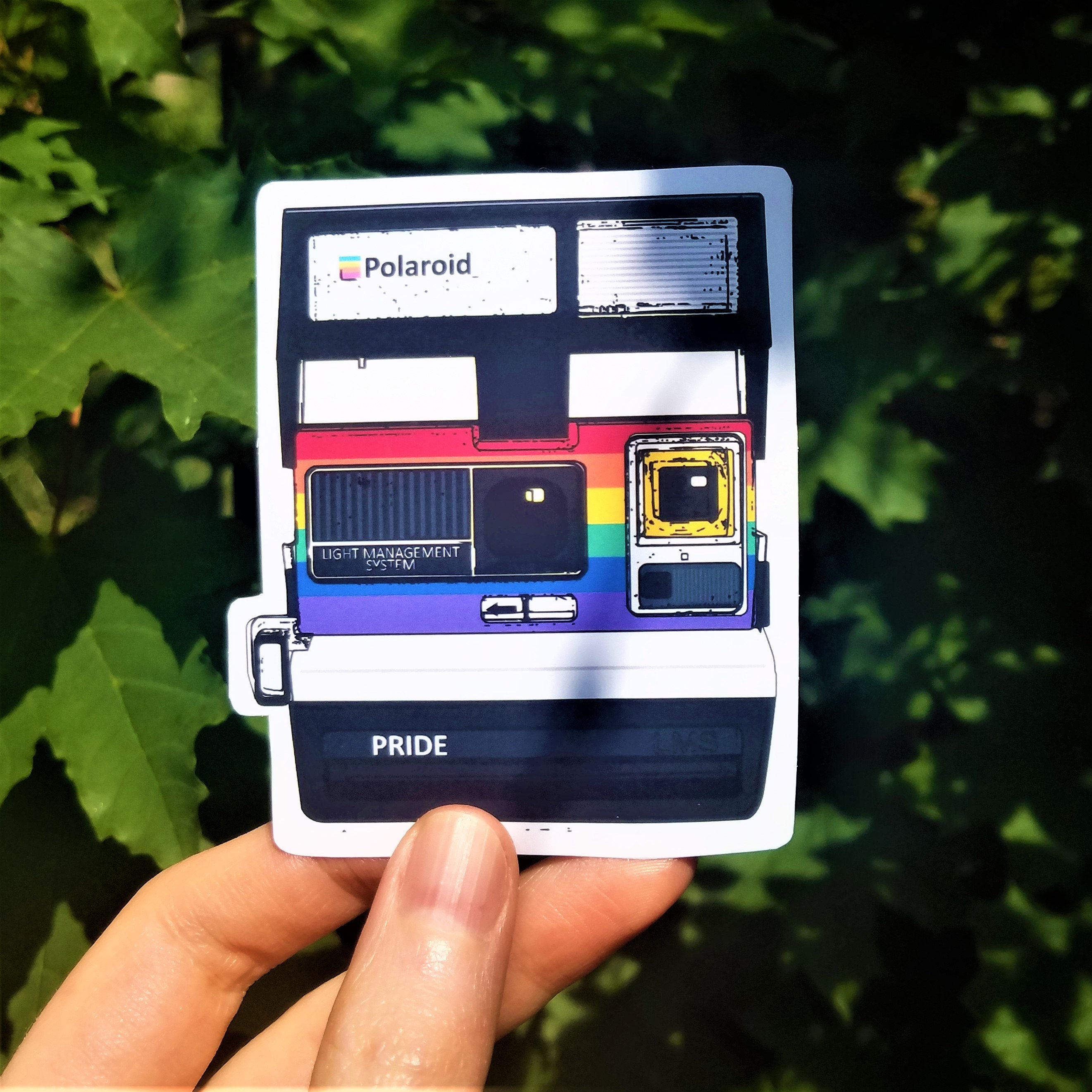 Polaroid Camera Sticker Vintage Camera Pride Rainbow Retro Laptop Decal ...