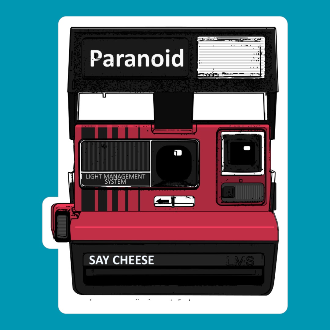 Polaroid Camera Sticker Vintage Camera Funny Paranoid Retro Laptop ...