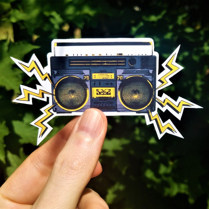 80s Boombox Sticker Retro Stereo Decal - Etsy