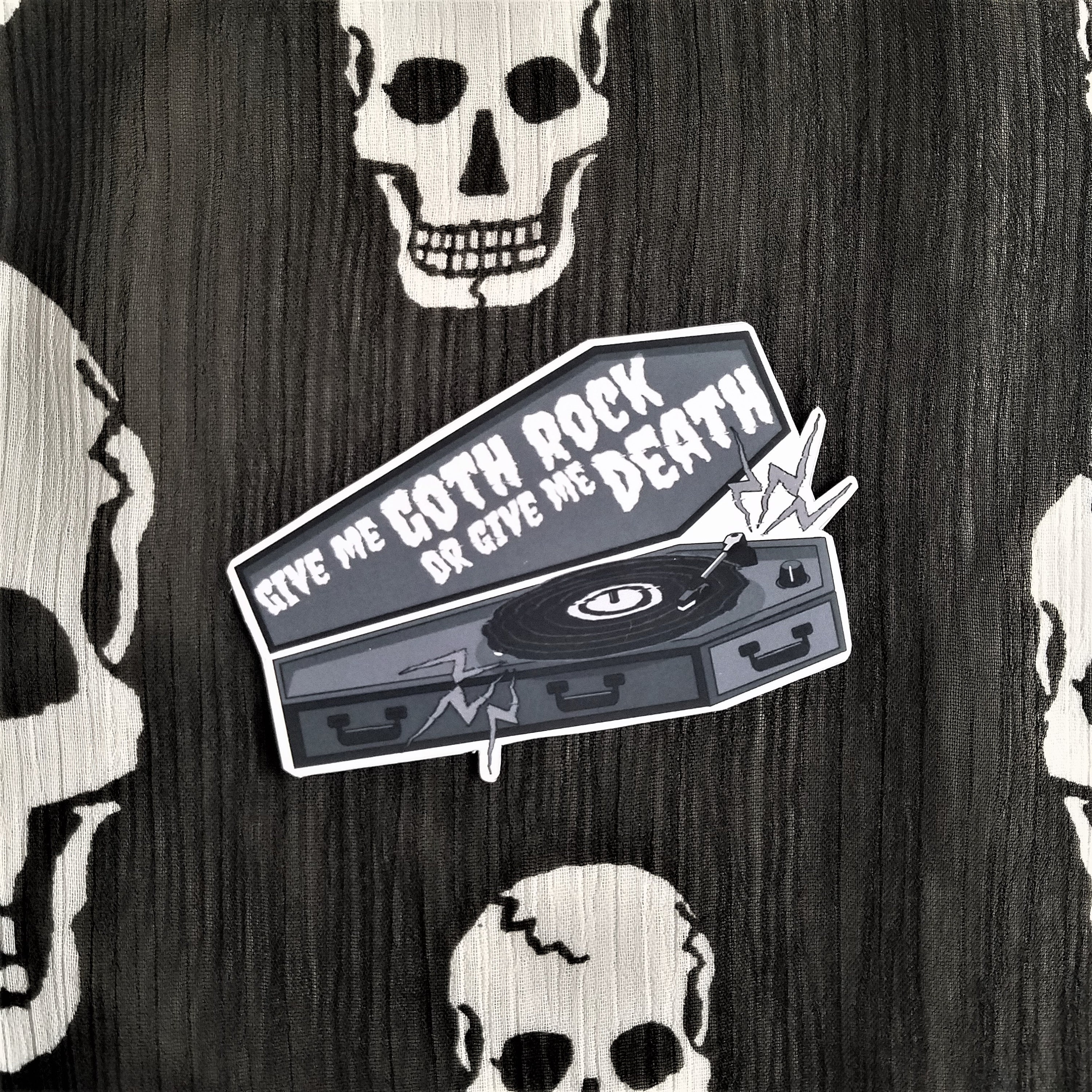 Gothic Vampire Coffin Sticker Goth Rock Spooky Vinyl Record Player ...
