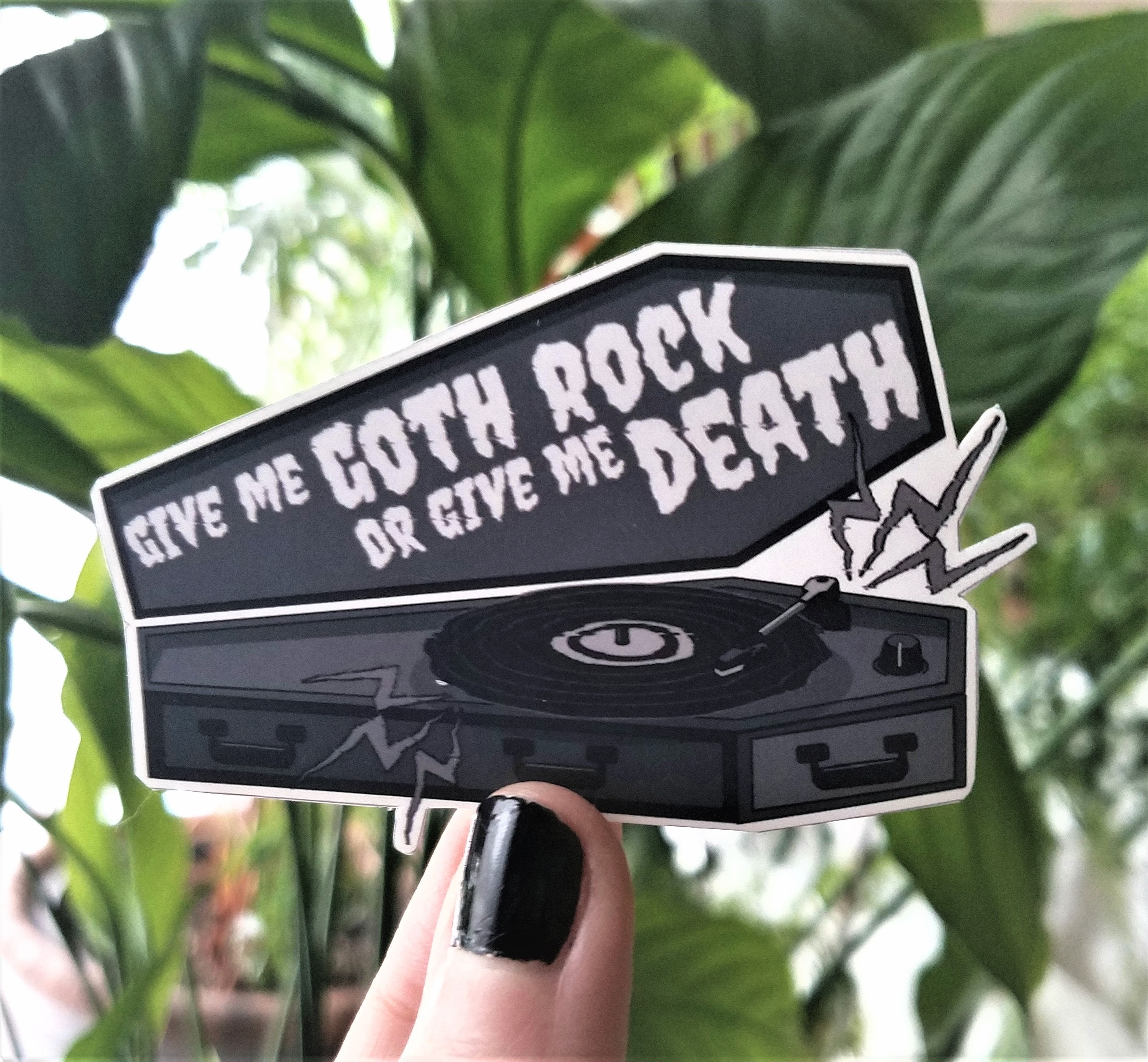 Gothic Vampire Coffin Sticker Goth Rock Spooky Vinyl Record Player ...