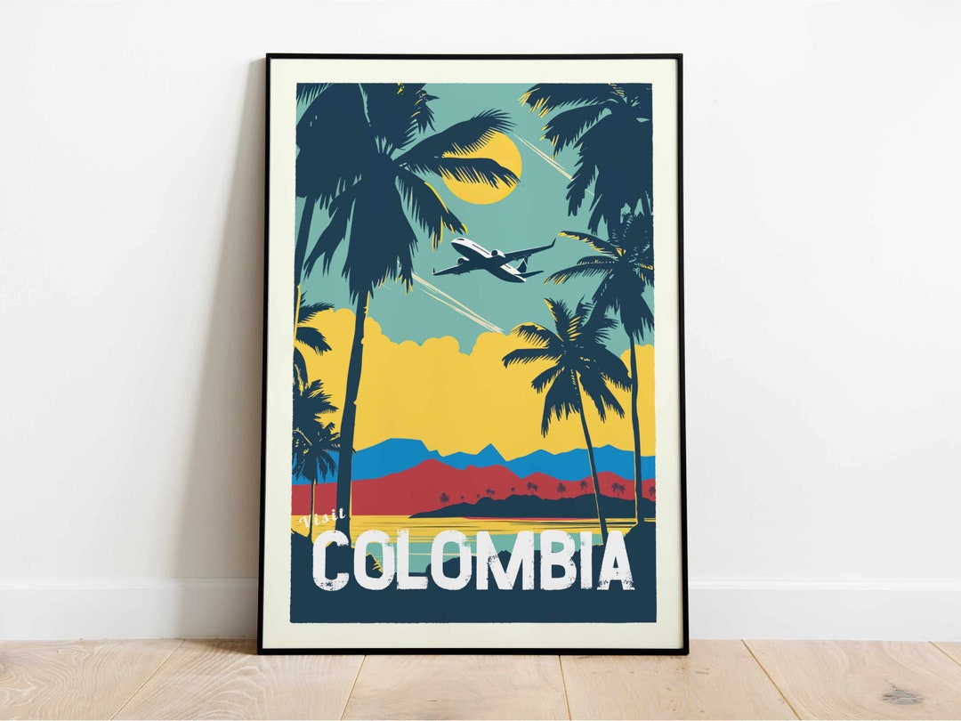 Colombia Travel Poster - Colombia Print - Visit Colombia - Minimalistic ...