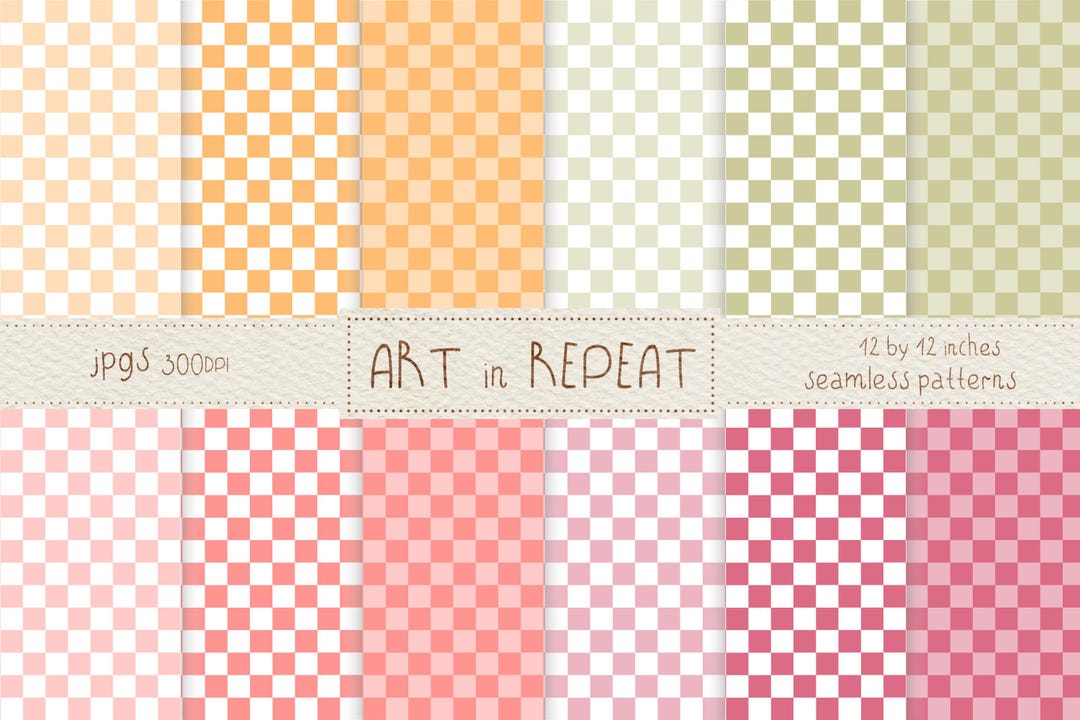Summer Gingham Check Patterns | Pastel Digital Paper Pack (12x12 Jpgs ...