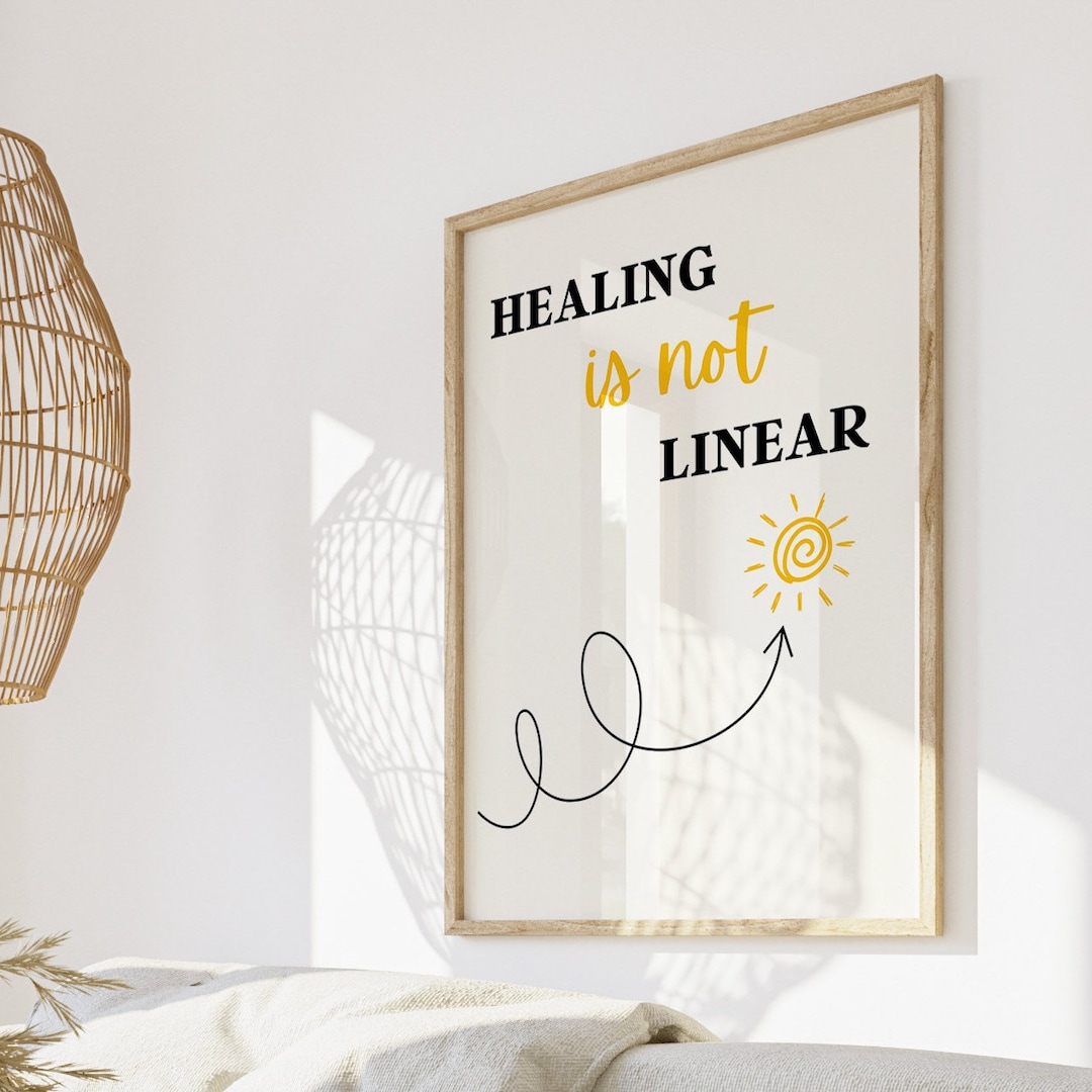 Healing is Not Linear Poster, Mental Health Wall Art, Compassion ...