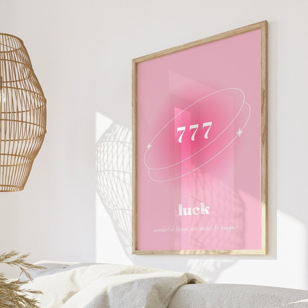 777 Angel Number Poster, Luck Vibration Digital Download Wall Art ...