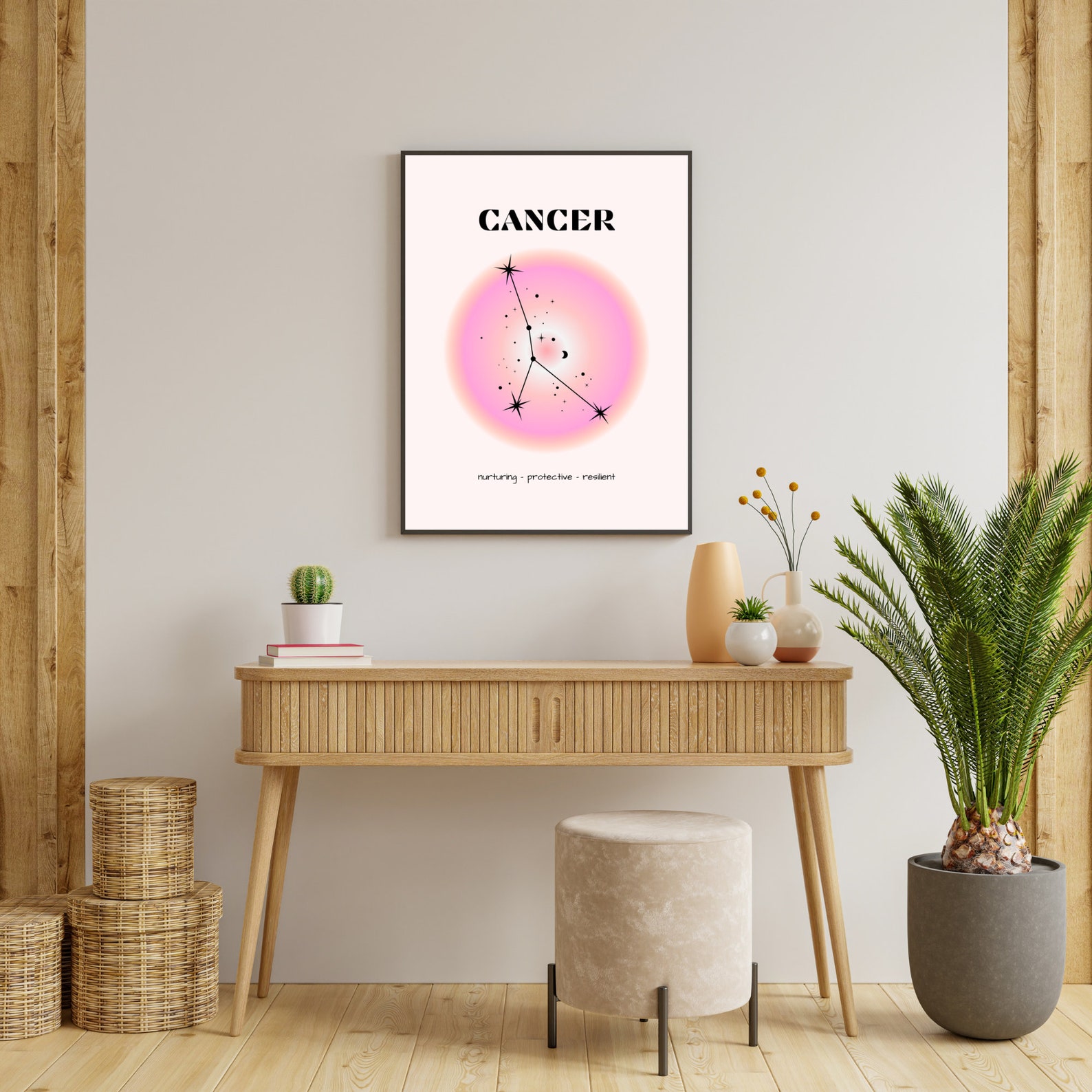 Cancer Star Sign Printable Wall Art, Cancer Zodiac Print, Astrology ...