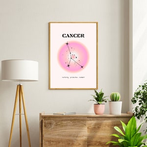 Cancer Star Sign Printable Wall Art, Cancer Zodiac Print, Astrology ...