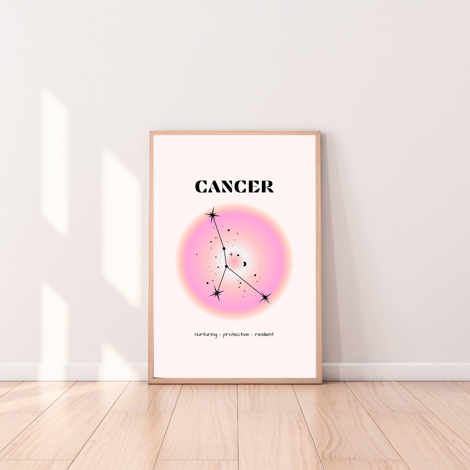 Cancer Star Sign Printable Wall Art, Cancer Zodiac Print, Astrology ...