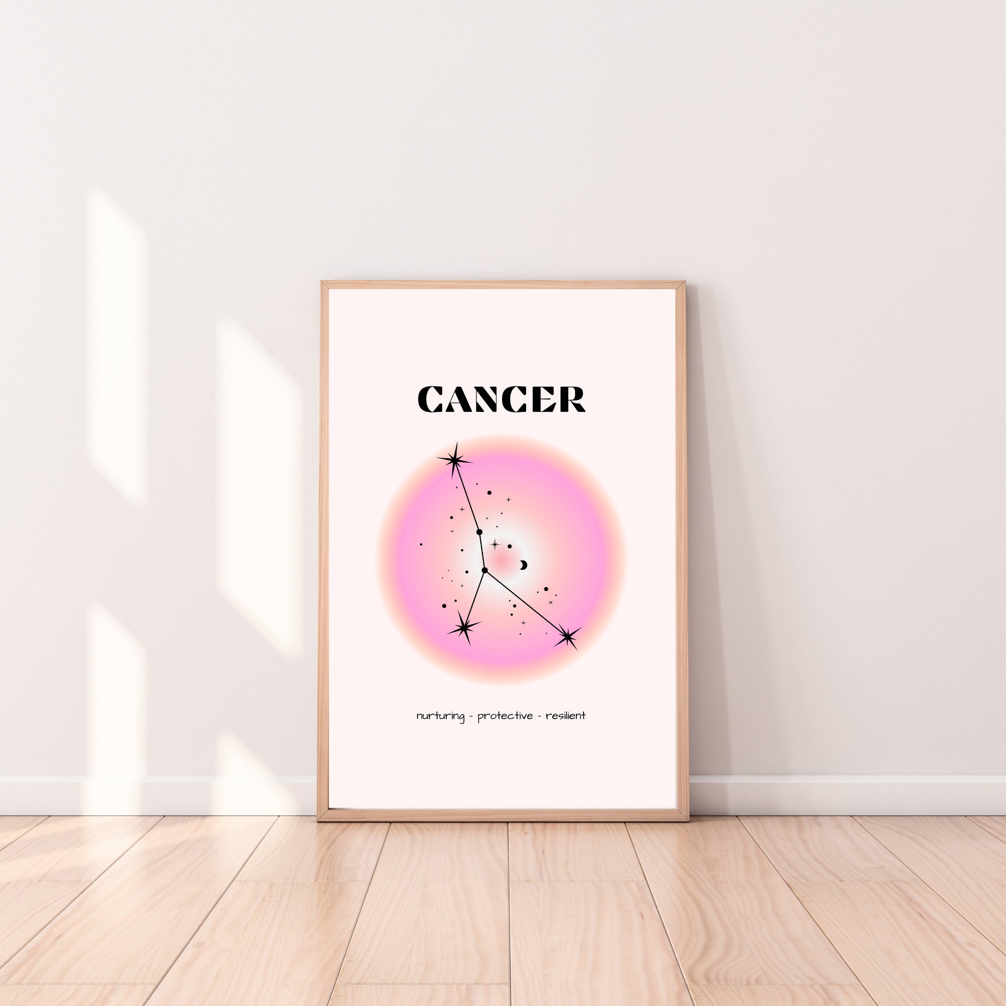 Cancer Star Sign Printable Wall Art, Cancer Zodiac Print, Astrology ...