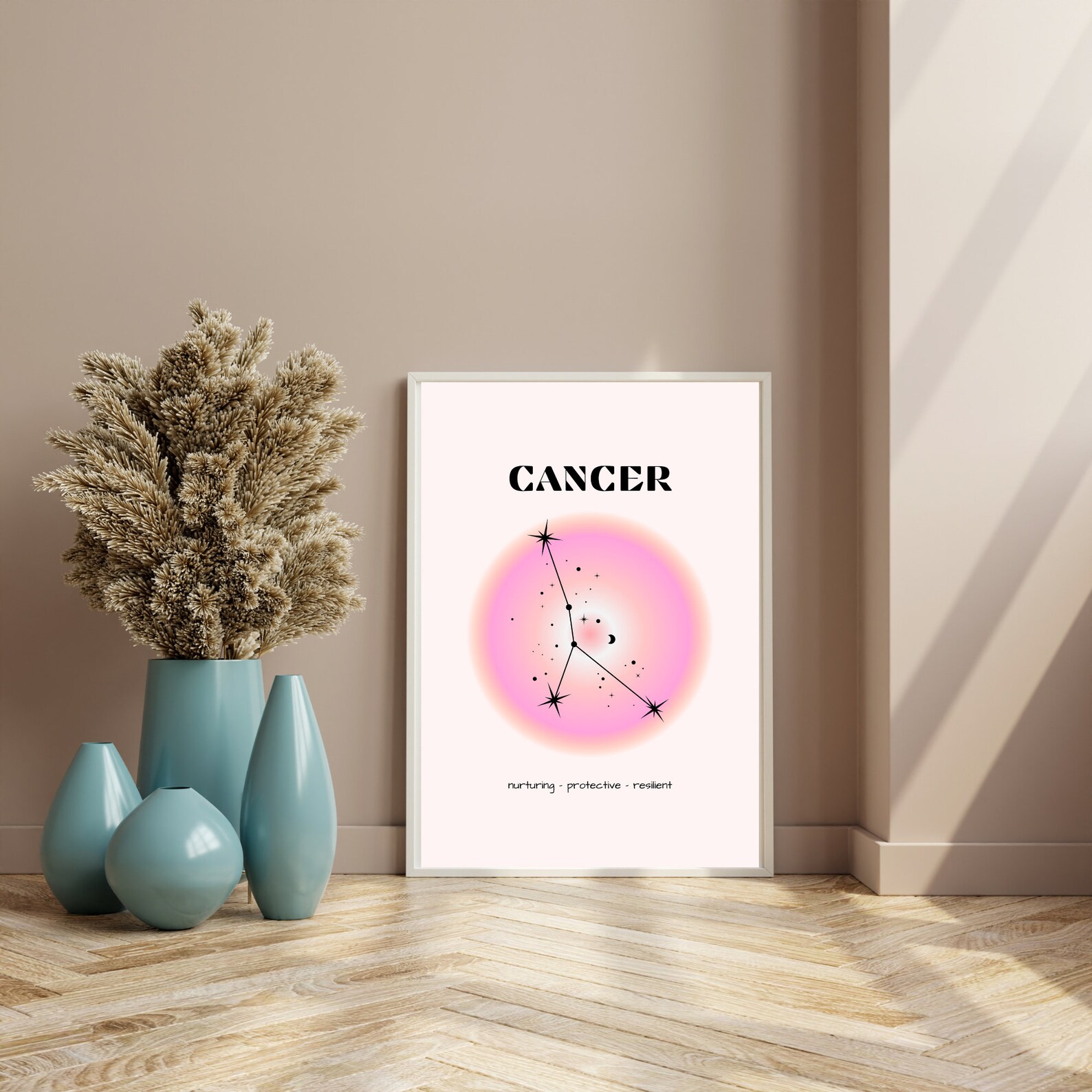 Cancer Star Sign Printable Wall Art, Cancer Zodiac Print, Astrology ...