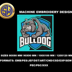 Bulldog Machine Embroidery - Etsy