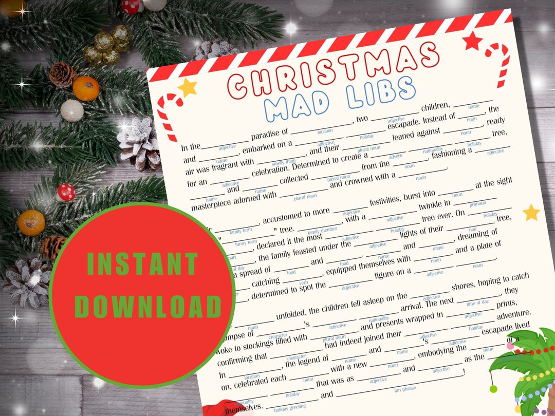 Christmas Mad Libs for Kids - Printable Holiday Activity! Christmas ...