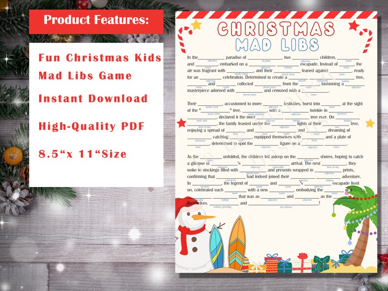 Christmas Mad Libs for Kids - Printable Holiday Activity! Christmas ...