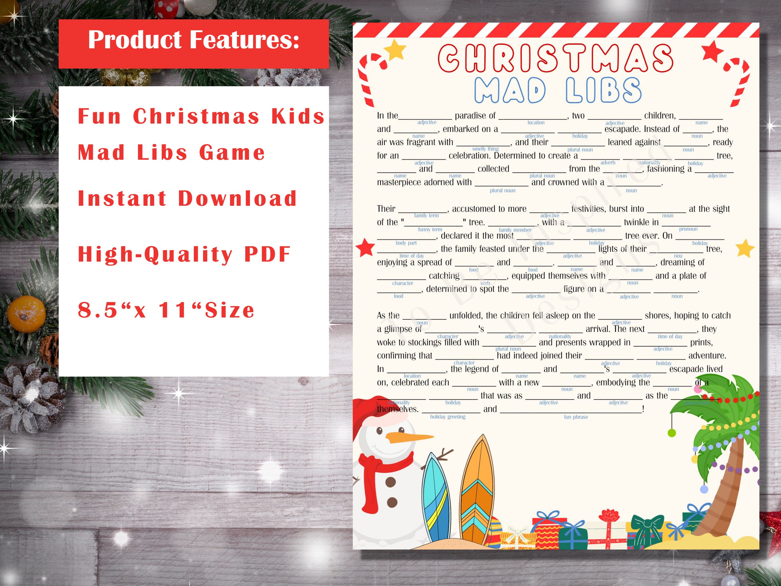 Christmas Mad Libs for Kids - Printable Holiday Activity! Christmas ...